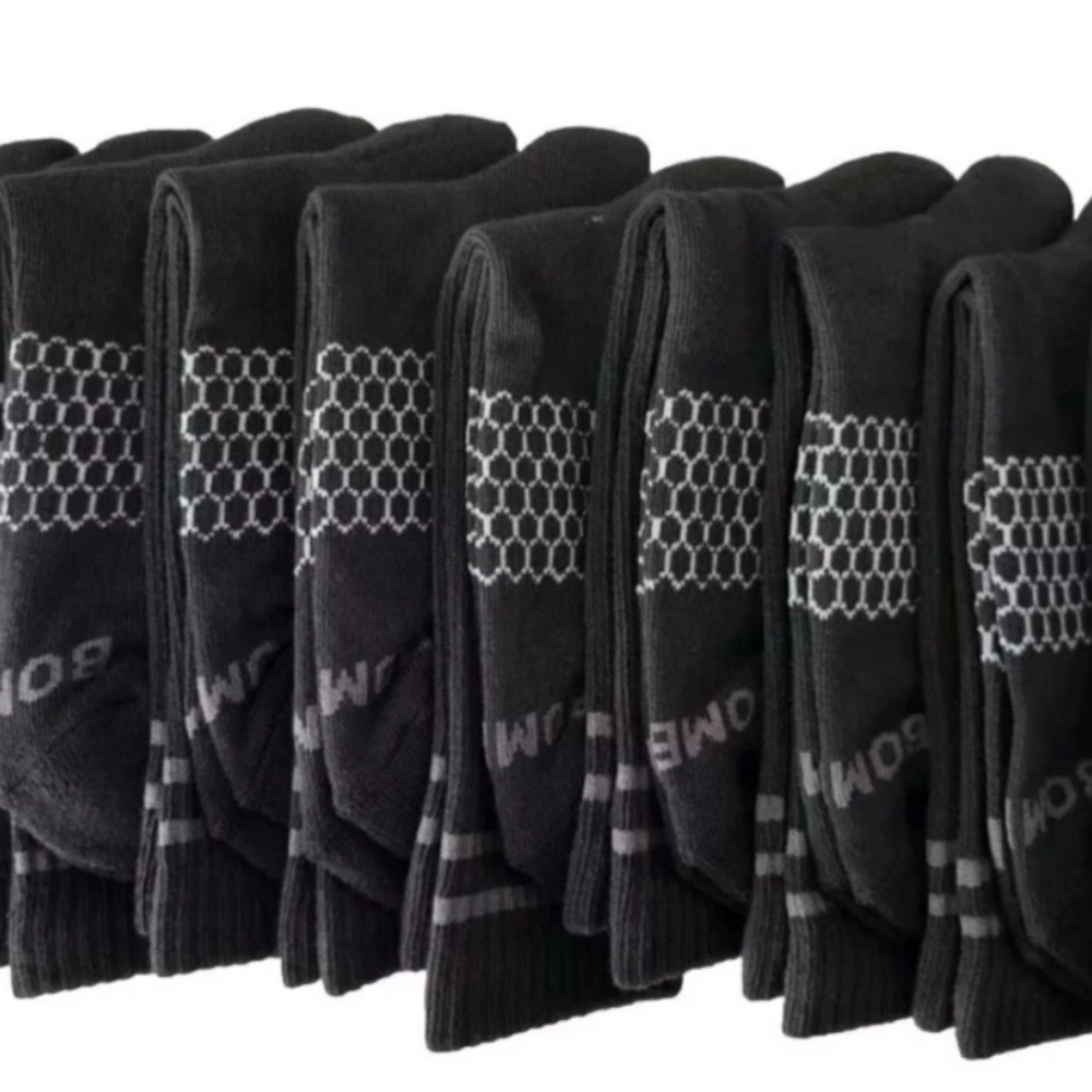 Bombas Black And Gray Crew Socks - Gem